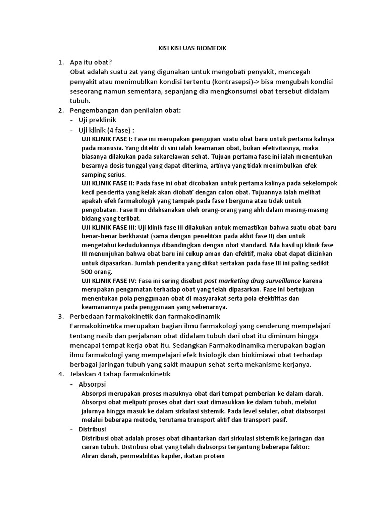 Kisi Kisi Uas Biomedik | PDF