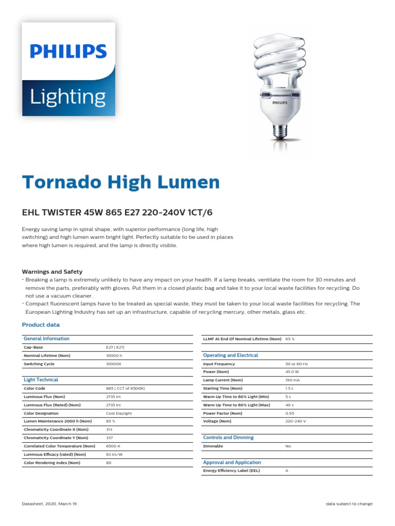 Helix 45W CDL E27 220-240V 1CT 6 | PDF | Fluorescent Lamp | Lighting
