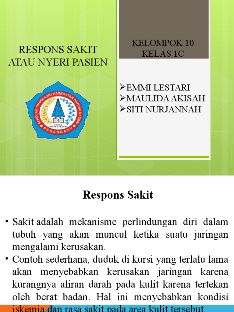 Respon Sakit Atau Nyeri Pasien Kel 10 | PDF | Kesehatan Holistik