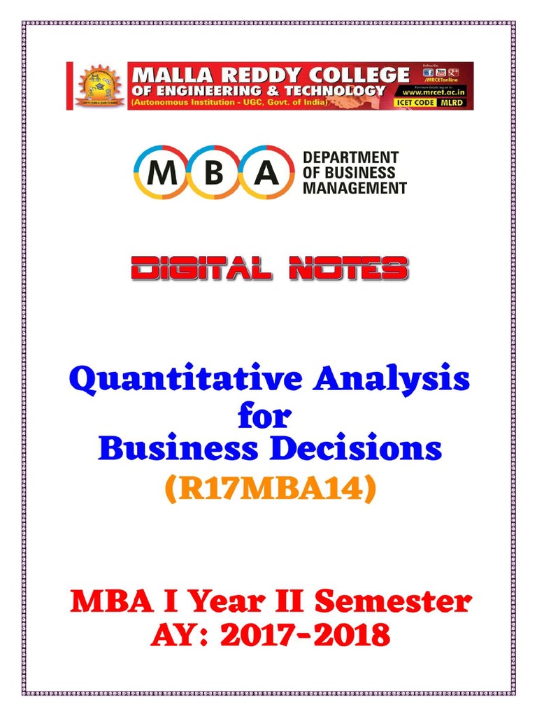 QABD Overview | PDF | Mathematical Optimization | Linear Programming