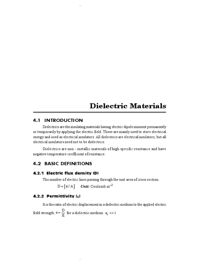 Dielectrics | PDF | Dielectric | Electrical Breakdown