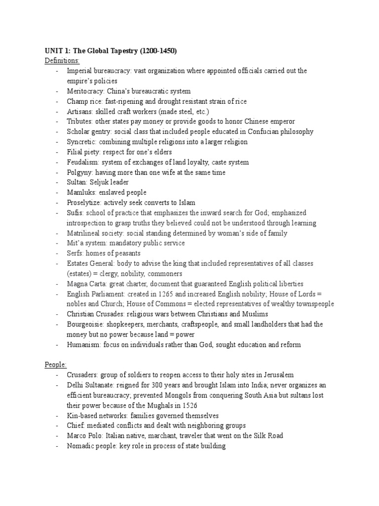 AP World History Study Guide | PDF | Silk Road | Asia