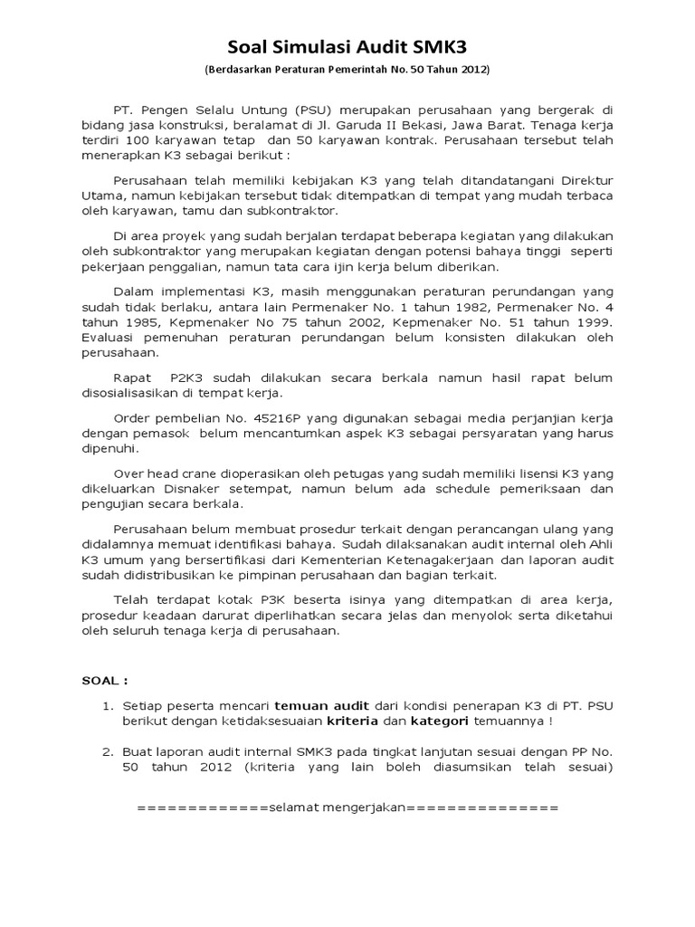 Soal Simulasi Audit - Zuhri - 2021 | PDF | Pengelolaan Keuangan & Uang