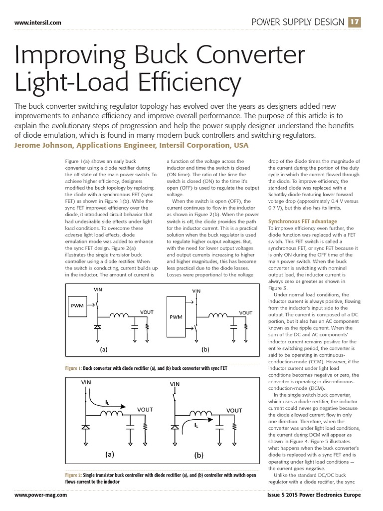 Improving Buck Converter Light-Load Efficiency: Power Supply Design | PDF | Rectifier | Diode