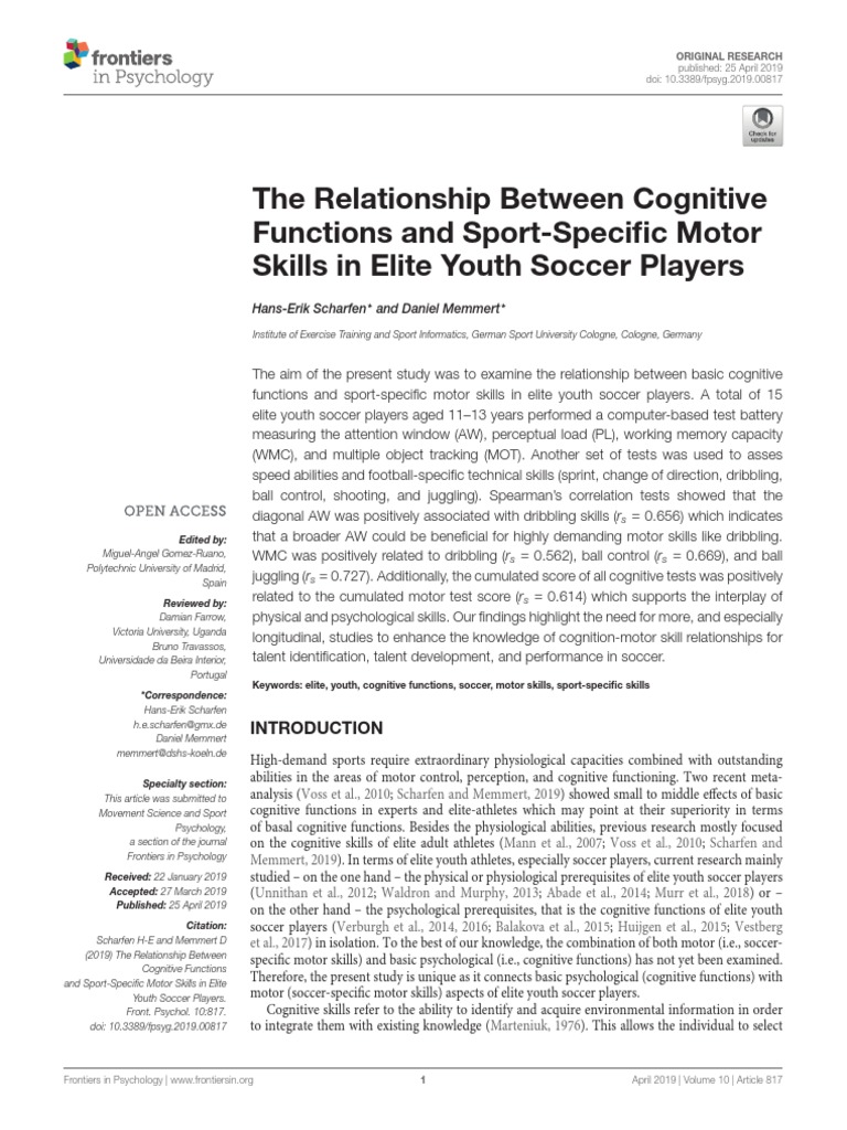 2019 - The Relationship Between Cognitive Functions and Sport-Specific ...