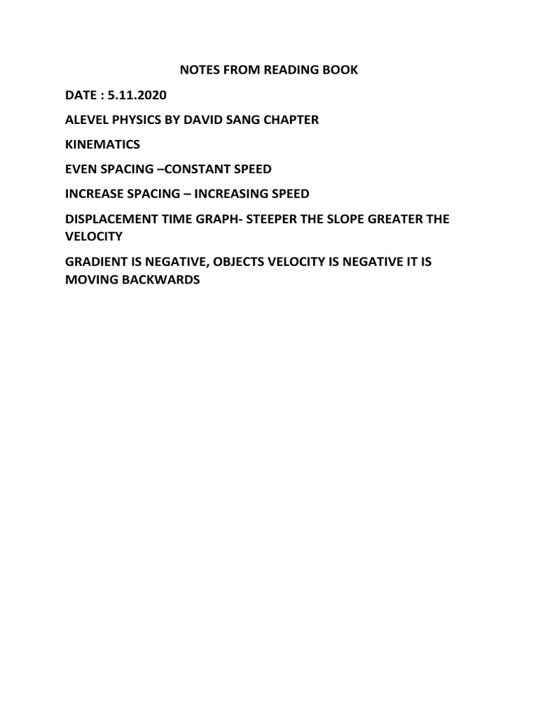 Notes From Reading Book | PDF