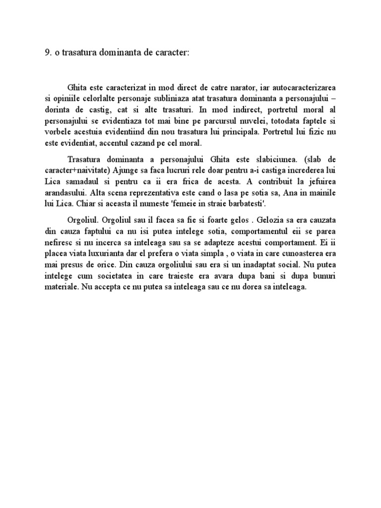 o Trasatura Dominanta de Caracter | PDF
