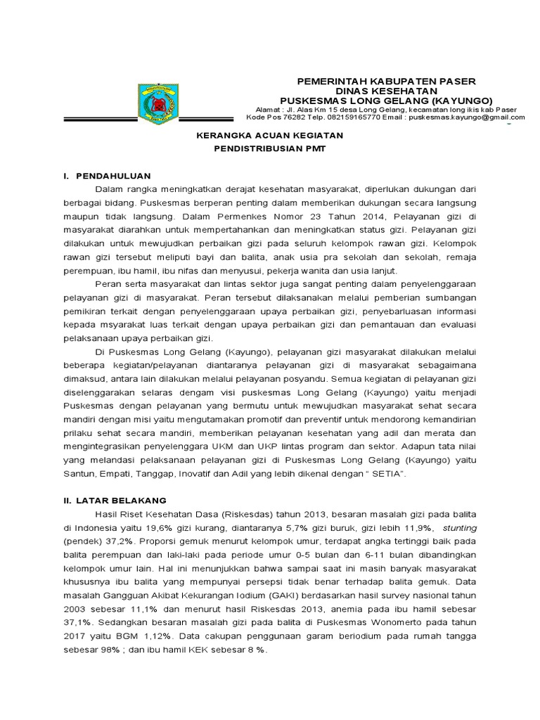 Kak Distribusi PMT | PDF