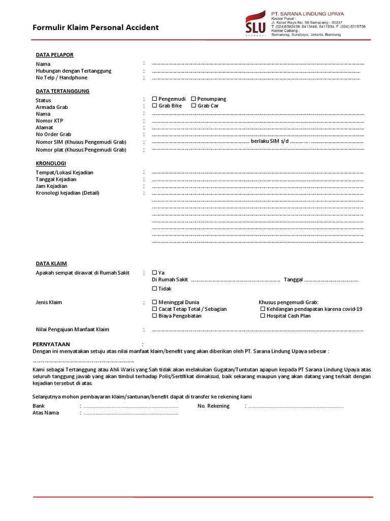 Form Klaim Grab - PA | PDF