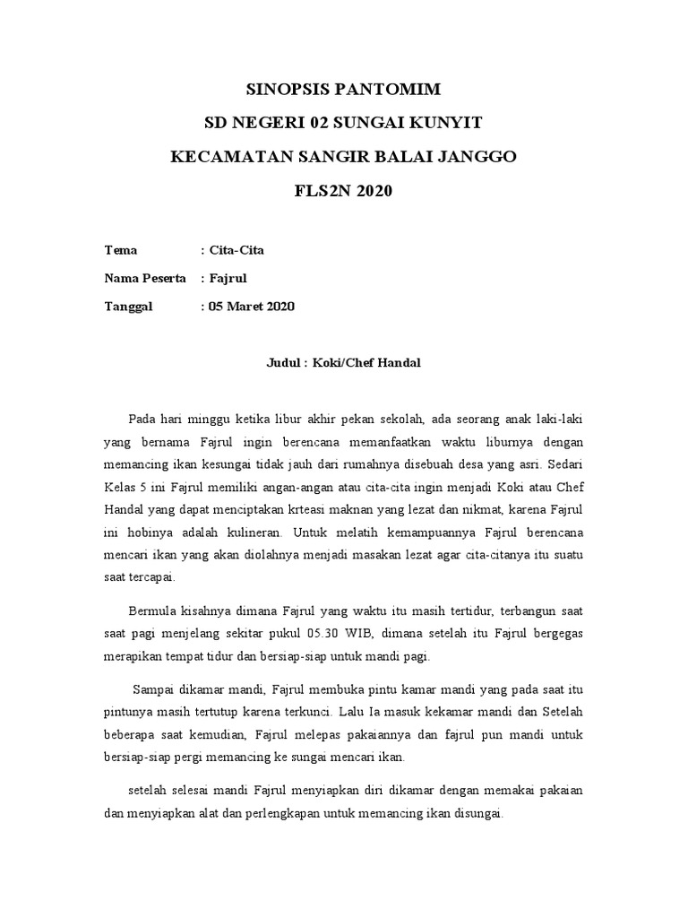 Sinopsis Pantomim SDN 02 Sei Kunyit | PDF