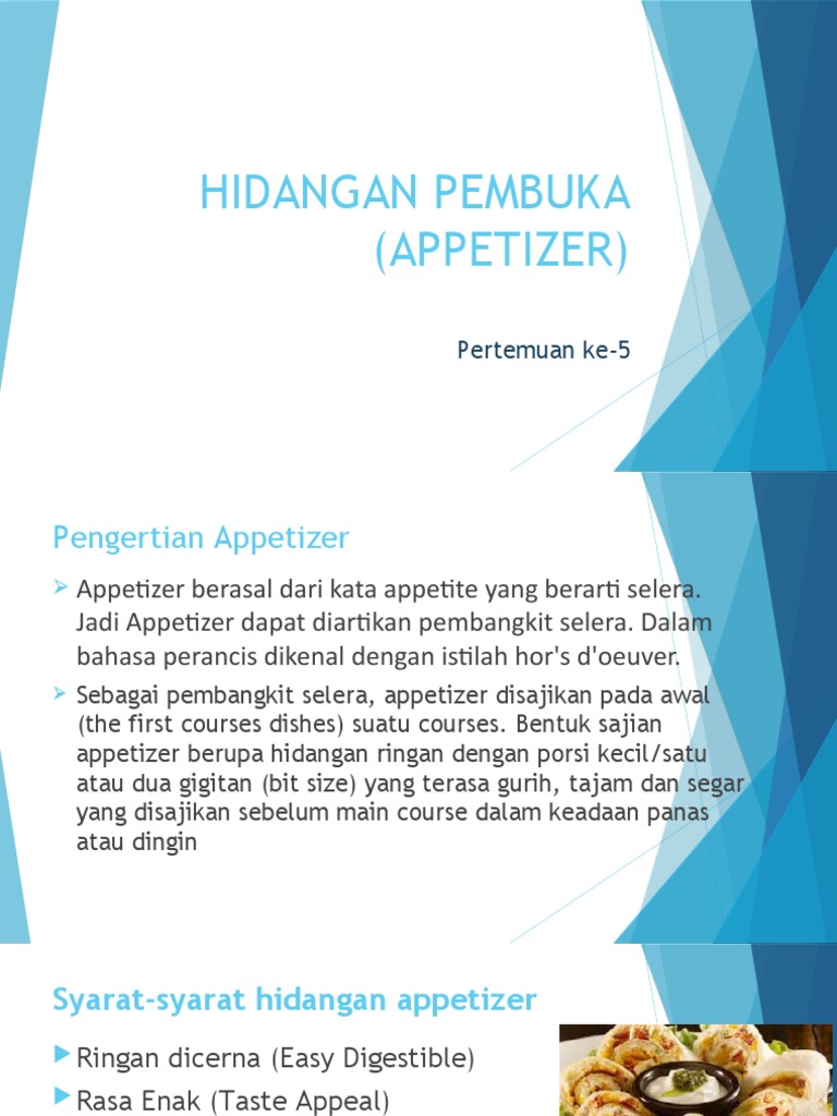 Jenis dan Contoh Hidangan Pembuka | PDF