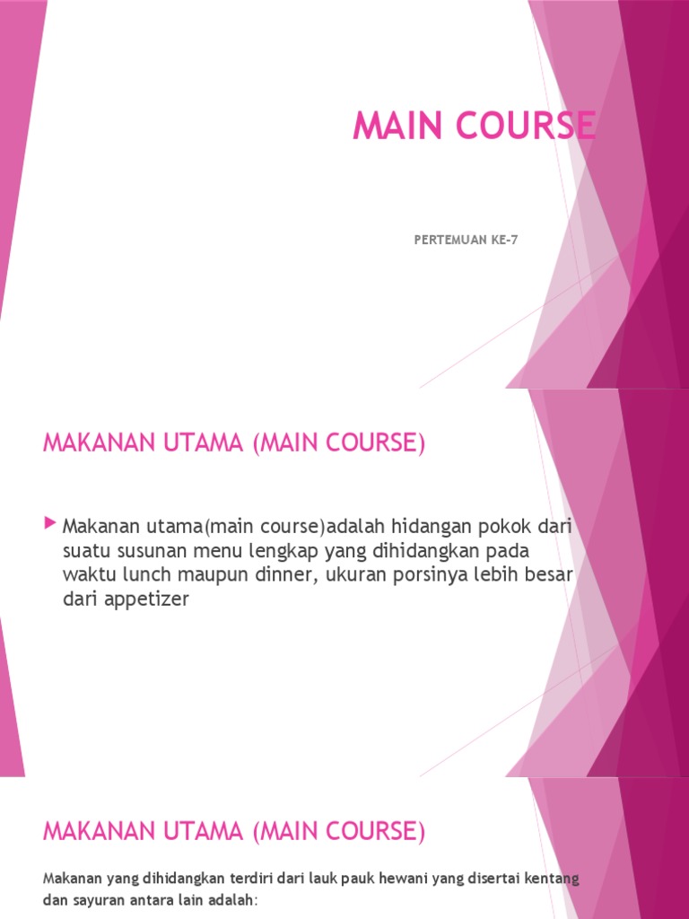 Komposisi dan Jenis Main Course | PDF
