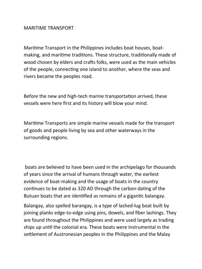 Maritime Transport | PDF | Boat Types | Ships