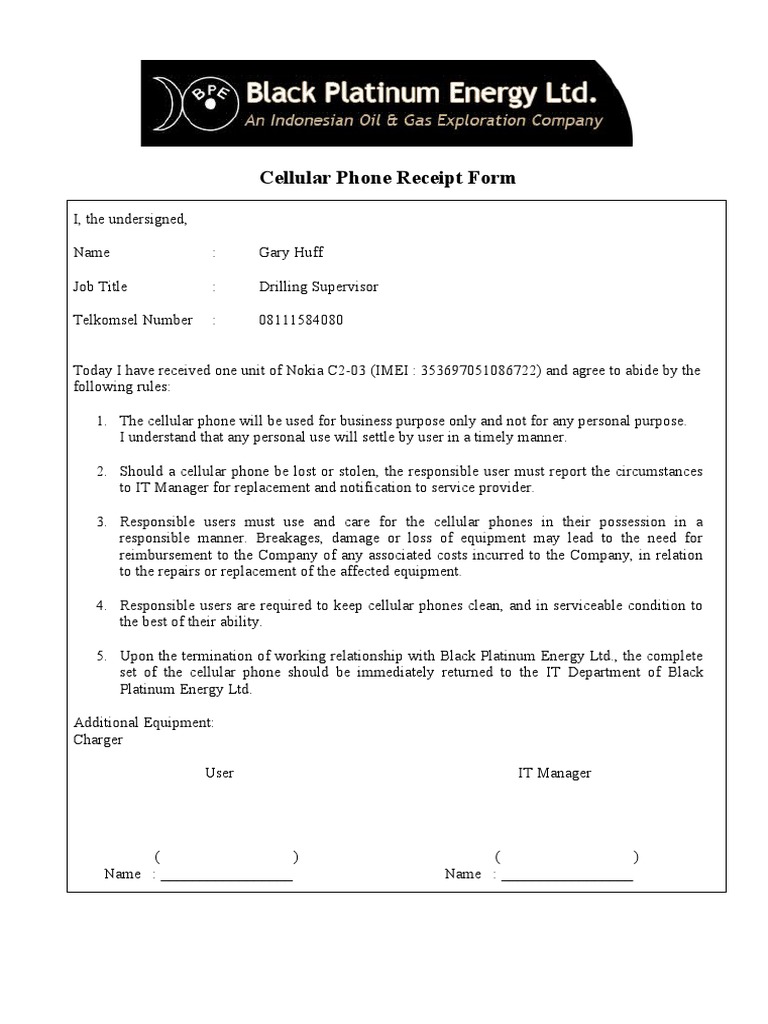 Form-Cell Phone Receipt | PDF | Business | Finance & Money Management