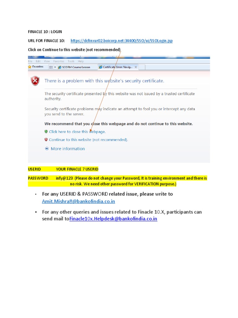 Finacle 10 Login | PDF