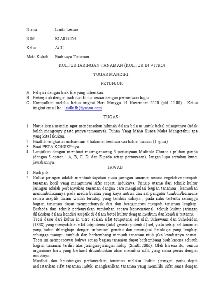 Kultur Jaringan Tanaman: Manfaat dan Teknik | PDF