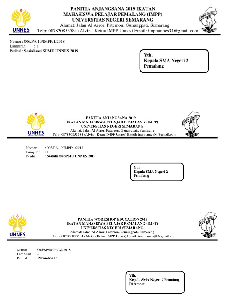 Contoh Amplop Surat Resmi IMPP | PDF