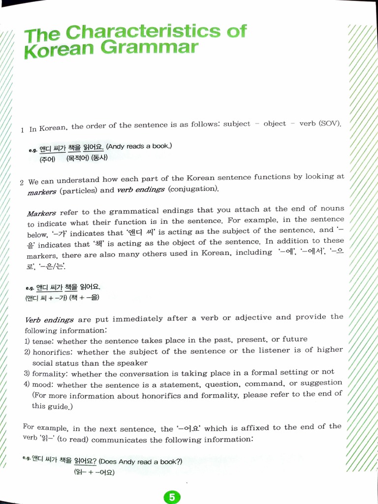Korean SOV Grammar and Structure | PDF | Verb | Linguistic Typology