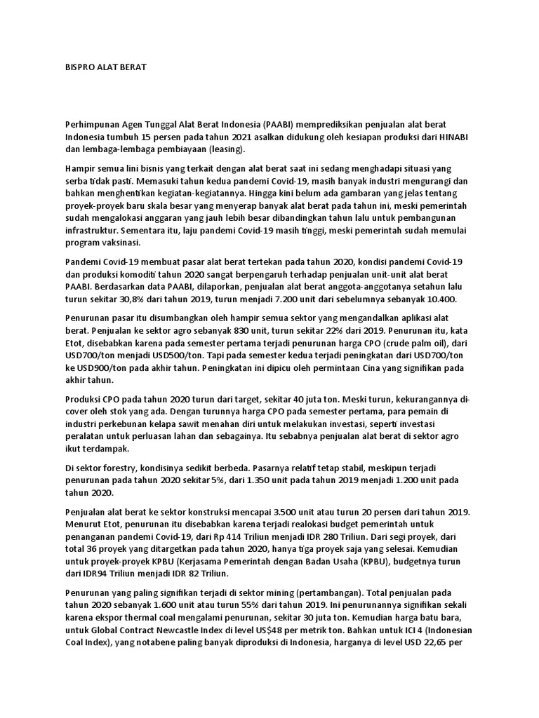 Bispro Alat Berat | PDF