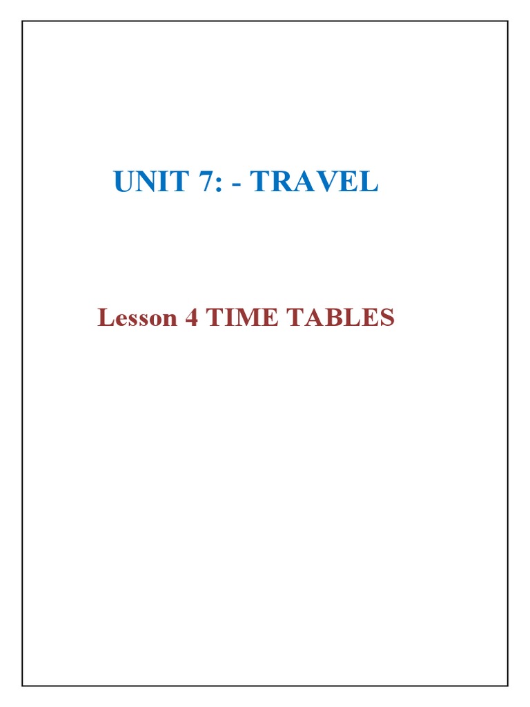 Unit 7 Lesson 4 | PDF | Leisure | Syntax