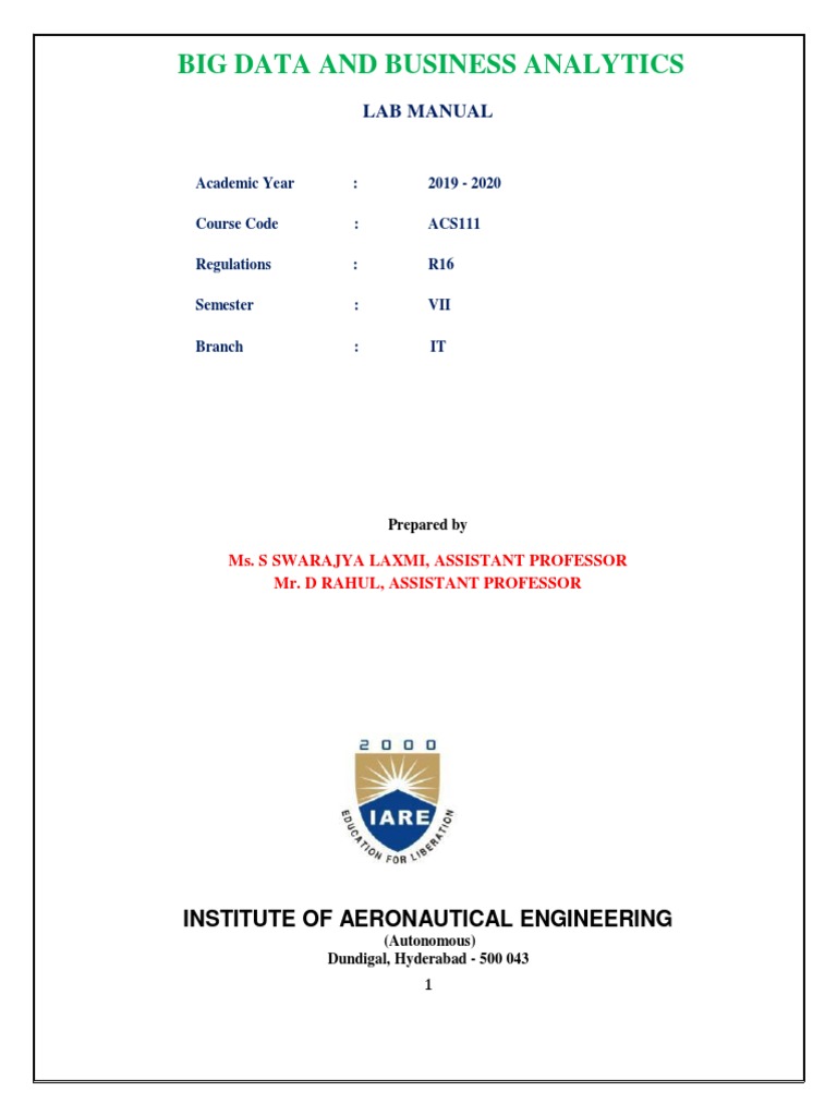 A Guide to Big Data and Business Analytics Lab Experiments: Academic Year 2019-2020 | PDF | Map ...