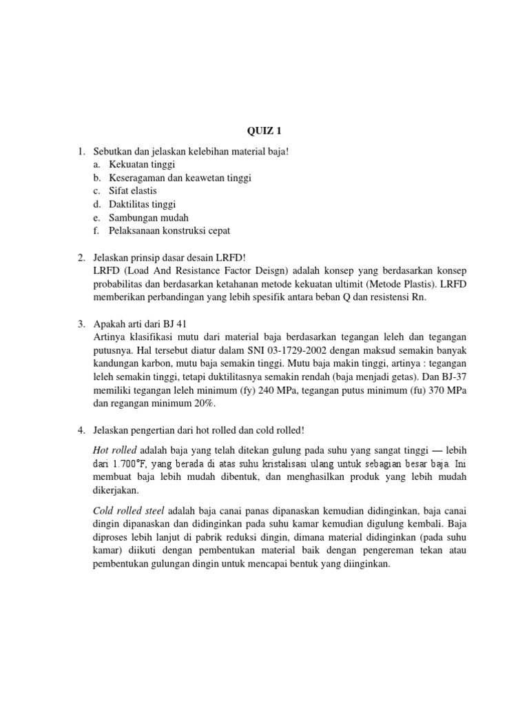 Quiz 1-3 Baja | PDF | Teknologi & Rekayasa