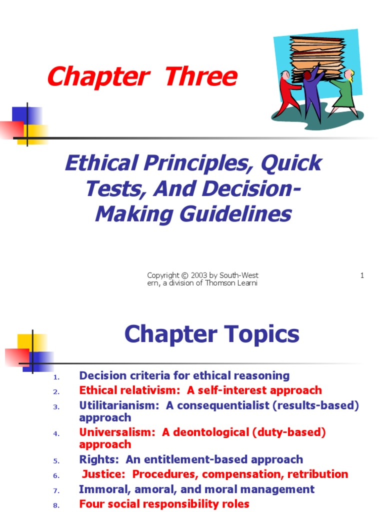Chapter Three: Ethical Principles, Quick Tests, and Decision-Making ...