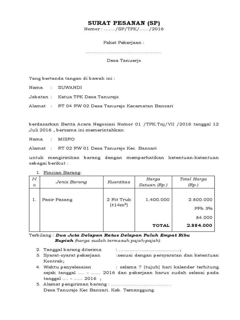 Contoh BA Pengadaan Barang, Sarah Terima, Dan Pembayaran | PDF