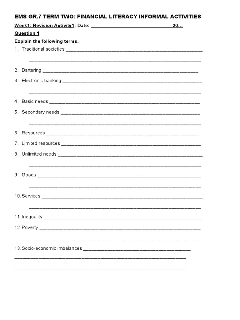 EMS G7 Worksheets | PDF | Net Worth | Liability (Financial Accounting)