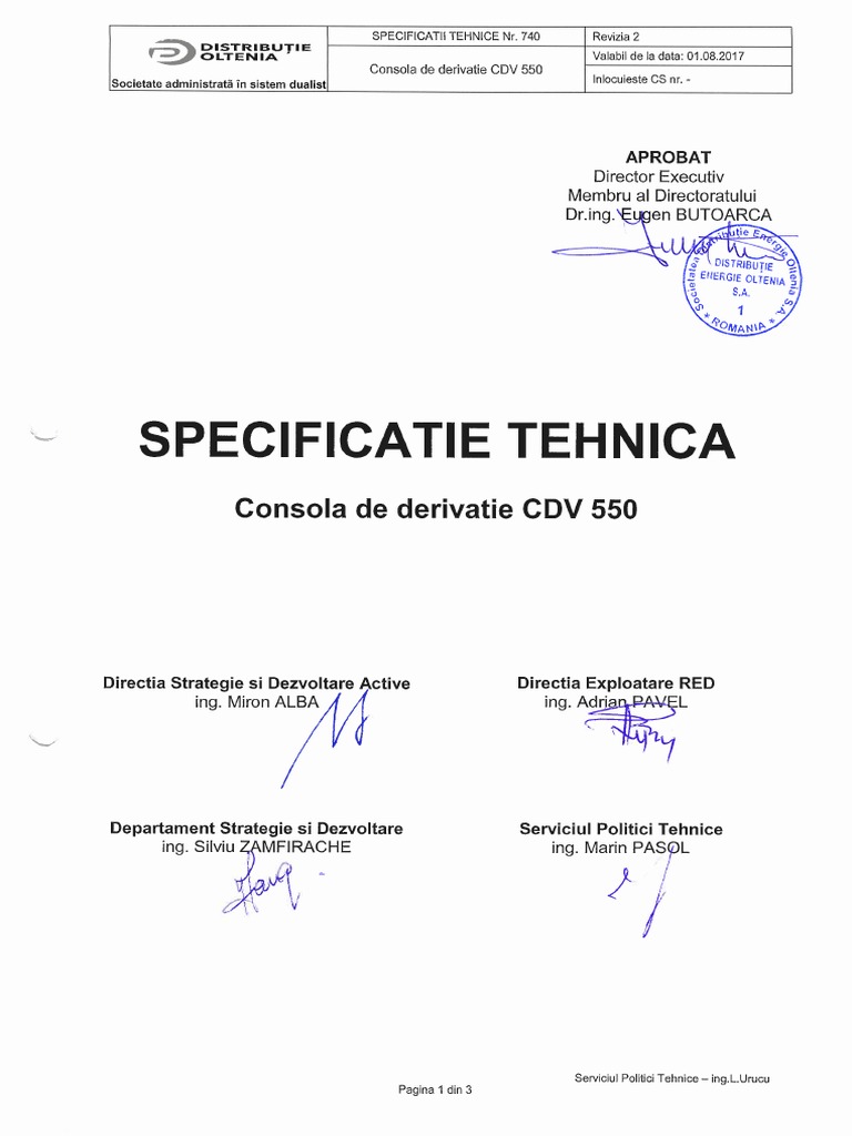 Consola Derivatie CDV 550 - ST - 740 | PDF