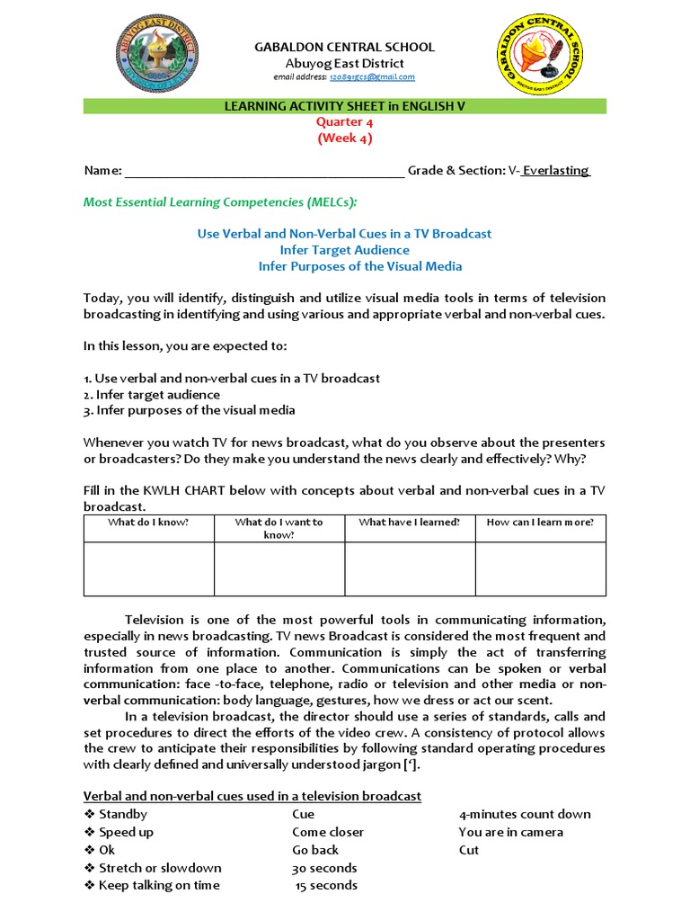Verbal and Non-Verbal Cues in TV Broadcast | PDF | Nonverbal ...