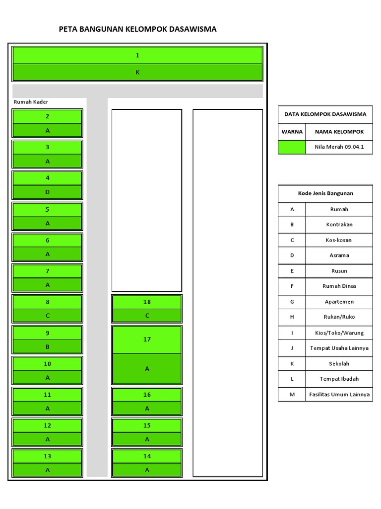 Peta Bangunan Dasawisma Nila1 | PDF