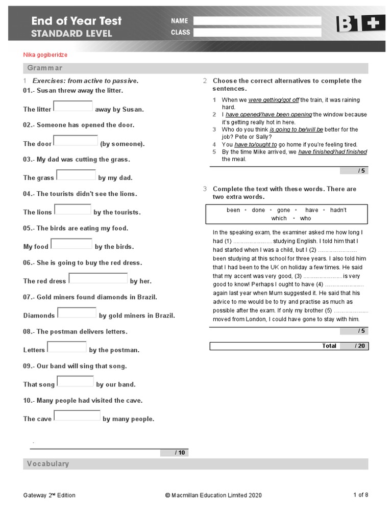 B2 End of Year Test (Diagnostic) ....... | PDF