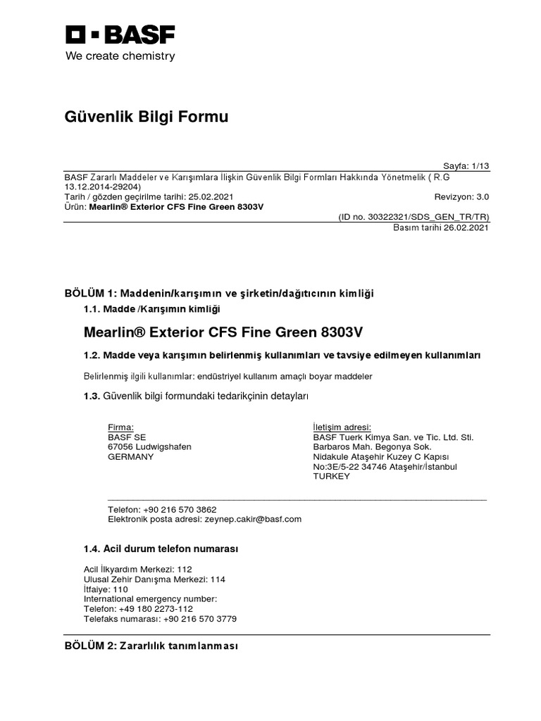 BBP00493 Mearlin® Exterior CFS Fine Green 8303V SDS TR | PDF