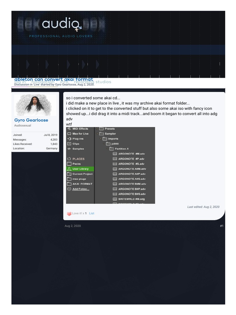 Ableton Can Convert Akai Format | PDF | Music Production | Sound Recording