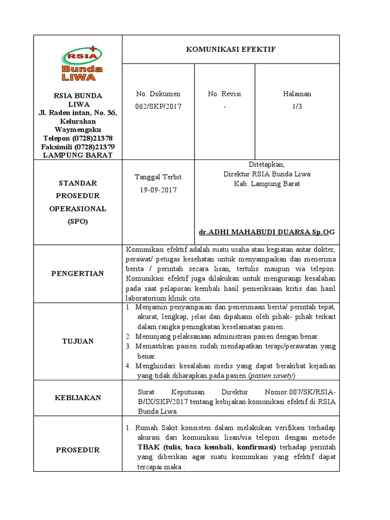 Spo Komunikasi Efektif | PDF