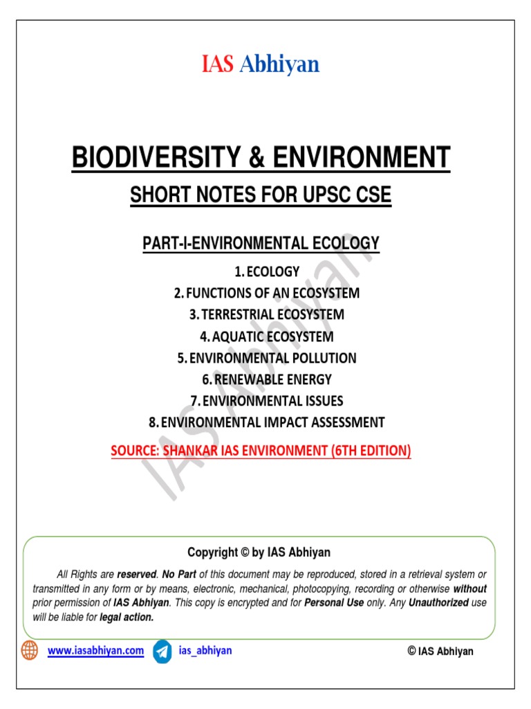Shankar IAS Environment Part I | PDF | Food Web | Ecosystem