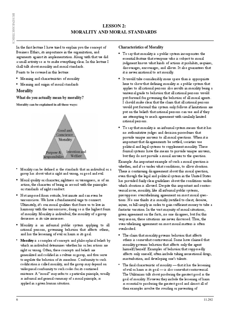 Understanding Morality in Business Ethics | PDF | Morality | Rationality