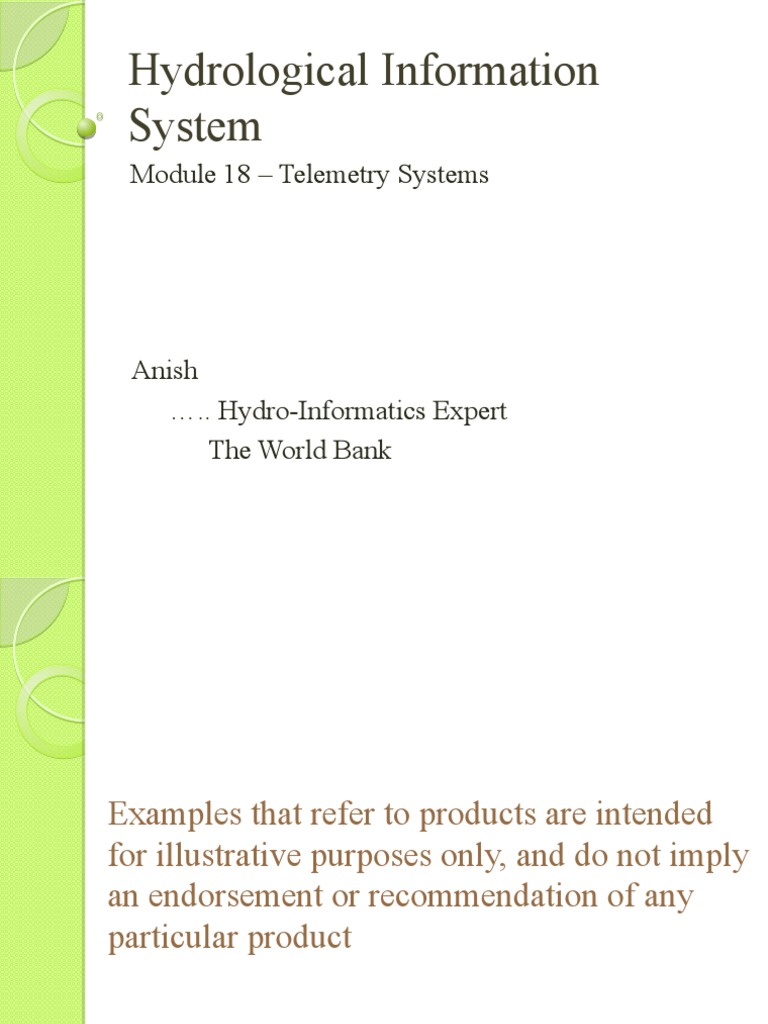 Hydrological Information System: Module 18 - Telemetry Systems | PDF ...