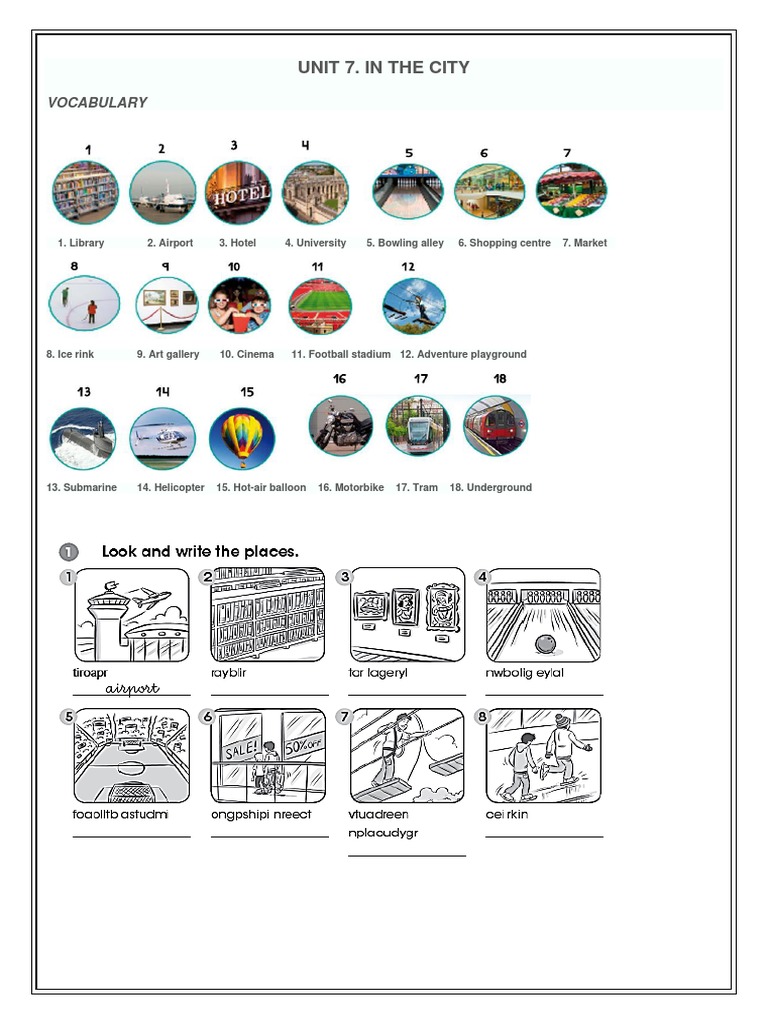 Unit 7. in The City: Vocabulary | PDF | Sports & Recreation | General ...