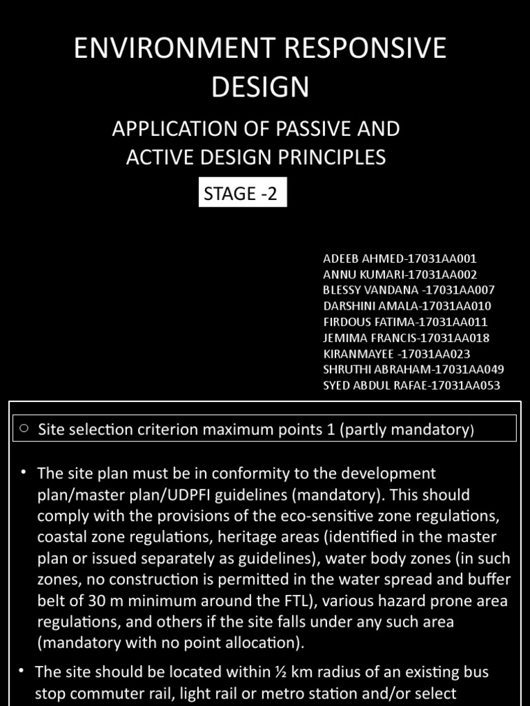 Environment Responsive Design: Application of Passive and Active Design ...