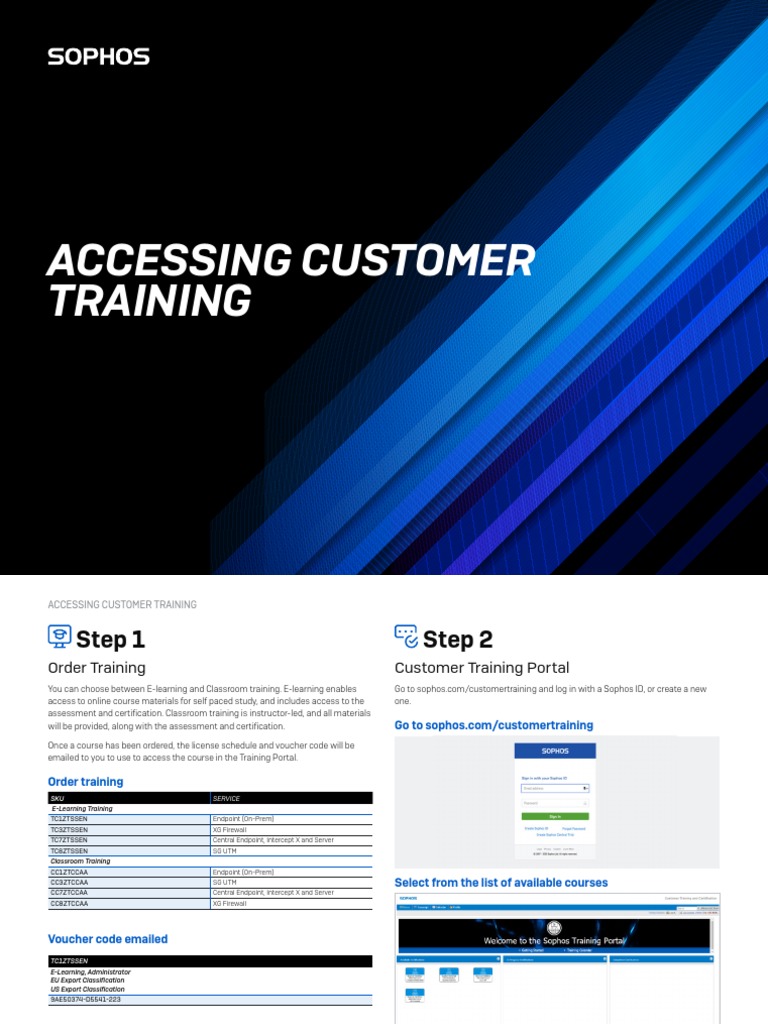 Sophos Accessing Customer Training Deskaid | PDF