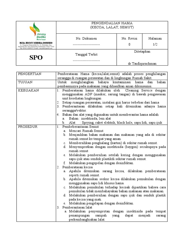 07 Spo Pengendalian Hama | PDF
