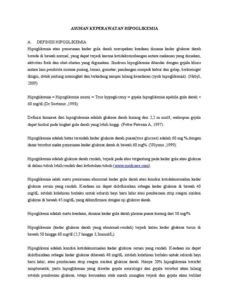 Askep Hipoglikemia | PDF | Pengembangan Diri | Kesehatan Holistik
