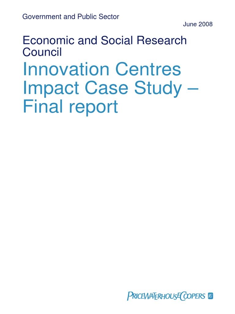 Innovation Centres Impact Case Study | PDF | Innovation | Sustainability