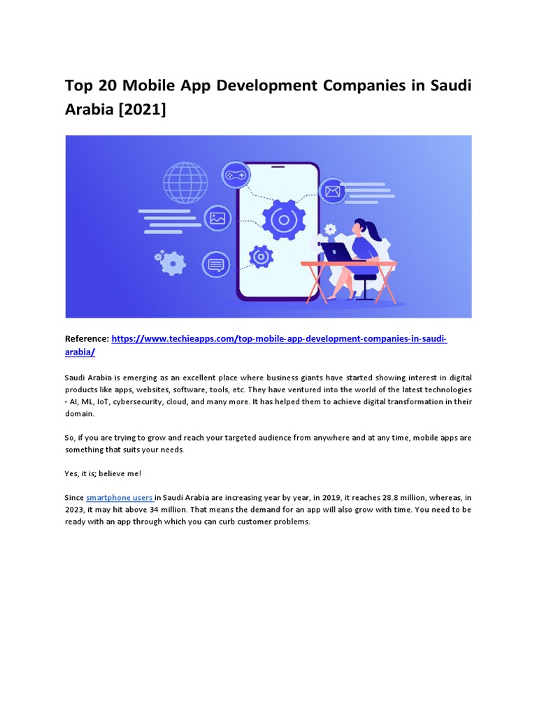 Top Mobile App Development Companies in Saudi Arabia (2021) | PDF | Web Application | Mobile App