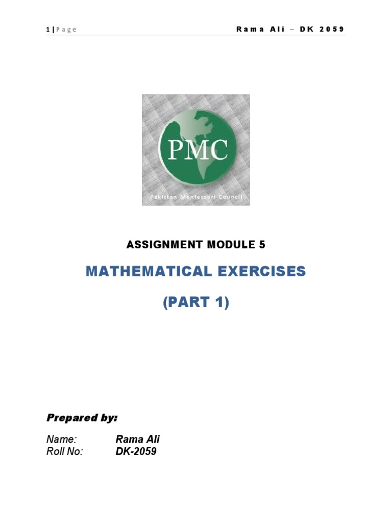 Assignment Module 5 | PDF | Subtraction | Division (Mathematics)