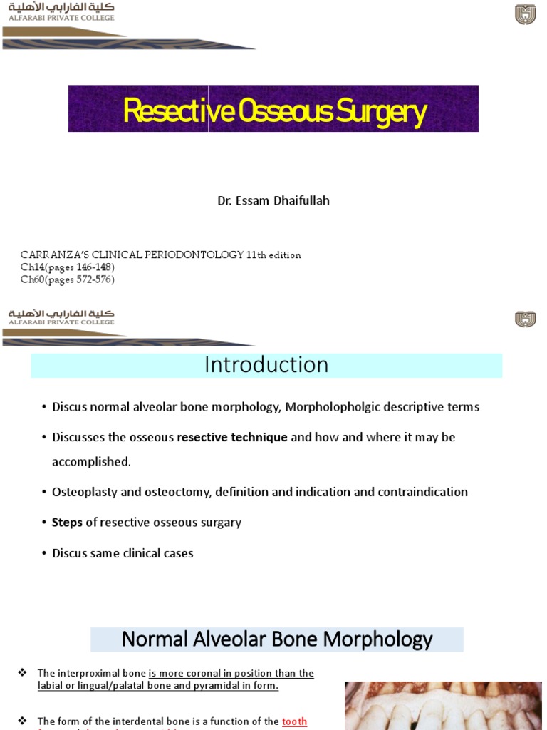 Resective Osseous Surgery Overview | PDF | Periodontology | Mouth