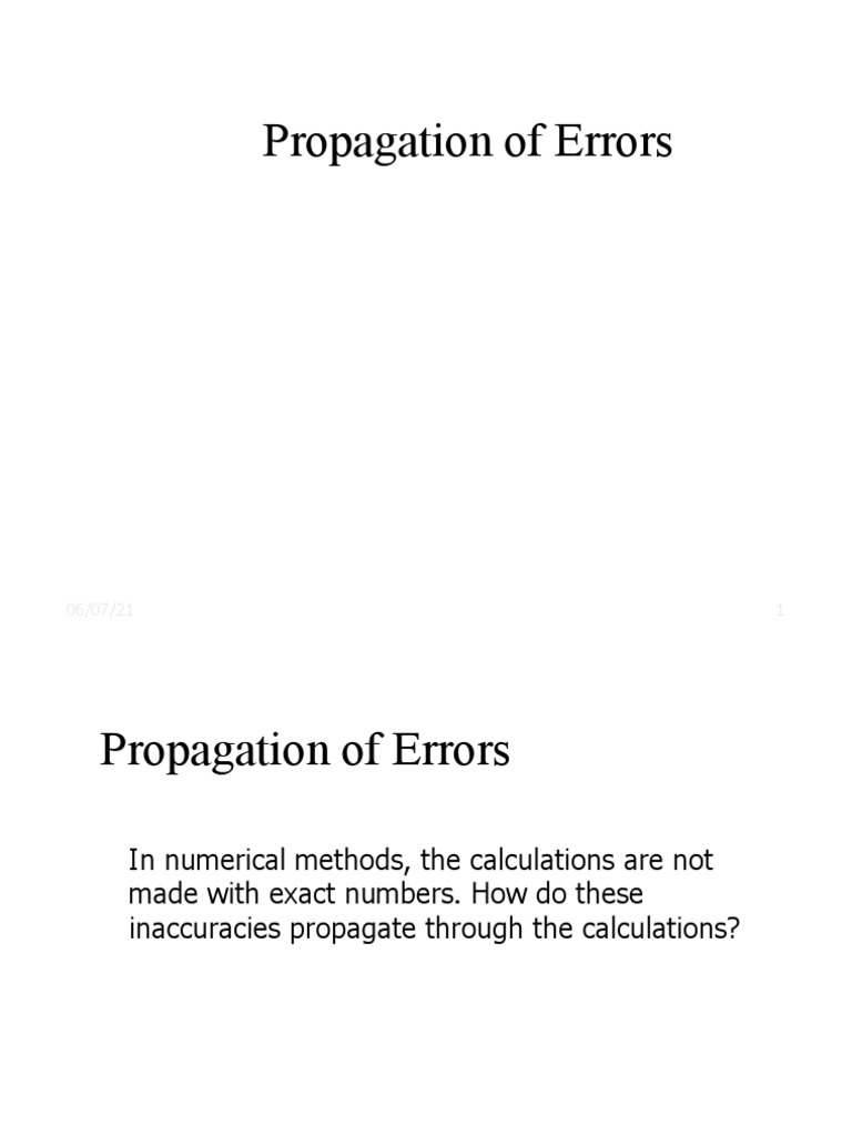 Propagation of Errors | PDF | Applied Mathematics | Teaching Mathematics