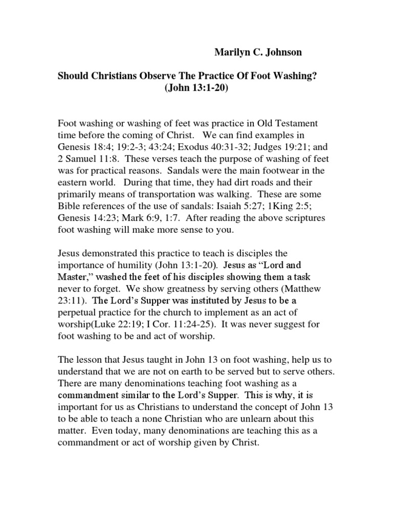 Christian Perspectives on Foot Washing | PDF | John The Baptist ...